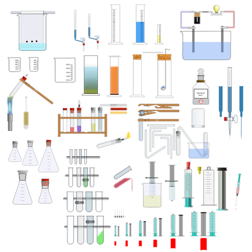 Chemical lab equipment tools | Public domain vectors