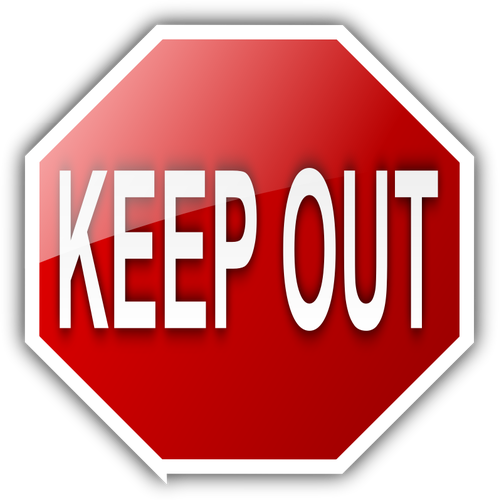 KEEP OUT! stop shaped sign vector illustration | Public domain vectors