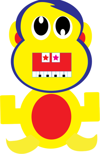 Yellow cartoon monkey | Public domain vectors