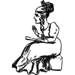 Vector graphics of posh young lady in a long dress | Public domain vectors