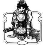 Lady with a crystal ball | Public domain vectors