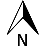 Arah Utara dengan panah | Domain publik vektor